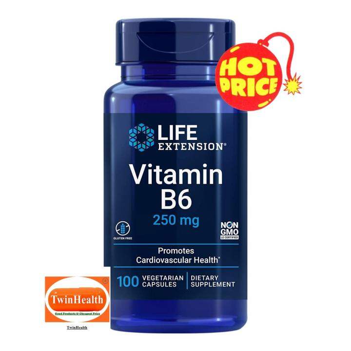 Life Extension Vitamin B6 250 mg / 100 Vegetarian Capsules | Lazada.co.th