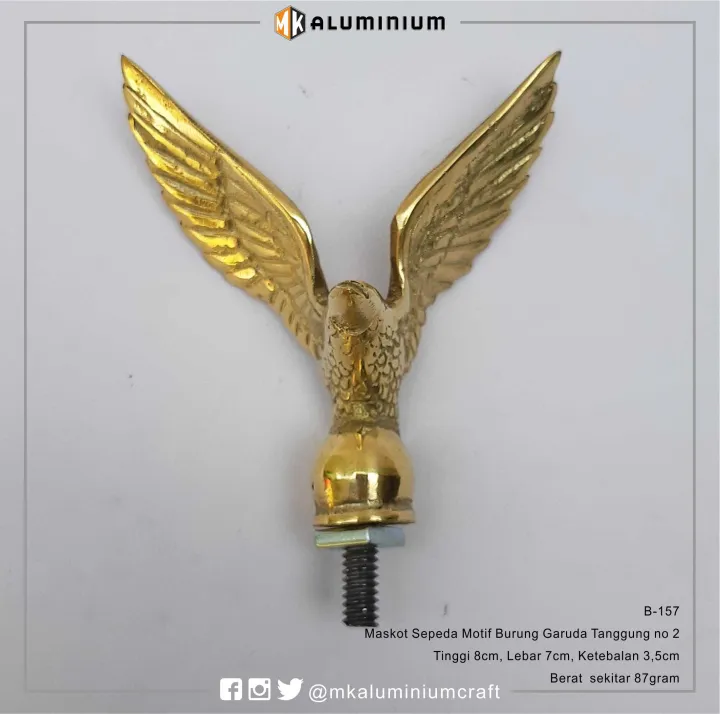 Garuda Tanggung - Maskot Slebor Sepeda Onthel - Motif Garuda Tanggung no 2 - MK Aluminium - B157 ...