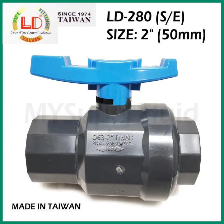 LD PVC Polygon Ball Valve 'BS Socketed' Ends (50mm x 2inch) | Lazada