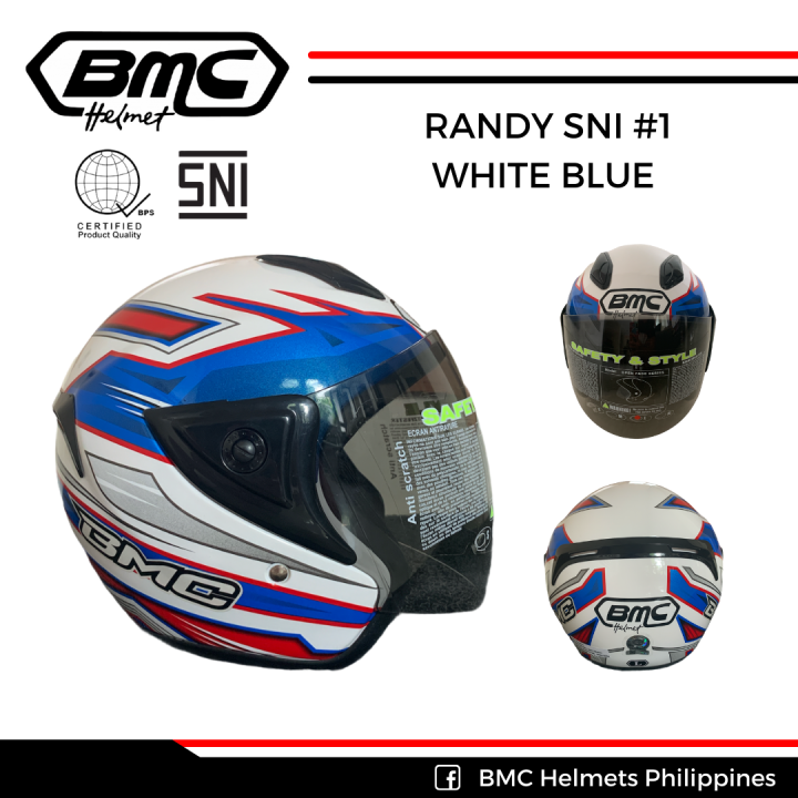 BMC Motorcycle Helmet Half Face Clear Visor - ICC and SNI Certified ...