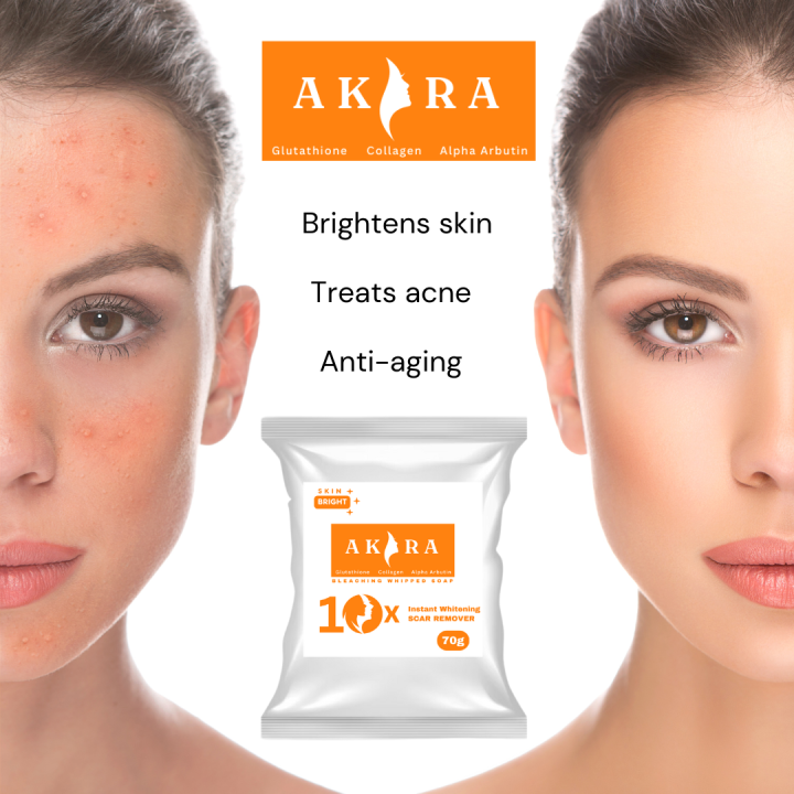 Akira Bleaching Soap 10x Whitening Effect With Collagen Glutathione