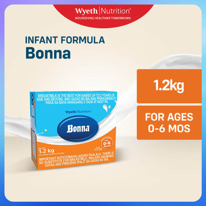 Wyeth® BONNA® Stage 1 Infant Formula for 0 to 6 months, Sachet in Box ...