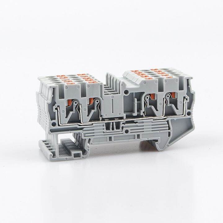 Terminal Block Pt2.5-Quattro 4 Conductors Din Rail Electrical Wire Spring Connection Push In ...