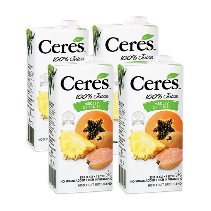 Ceres Medley of Fruits 100% Fruit Juice Blend 4 Pack (1L per Pack ...