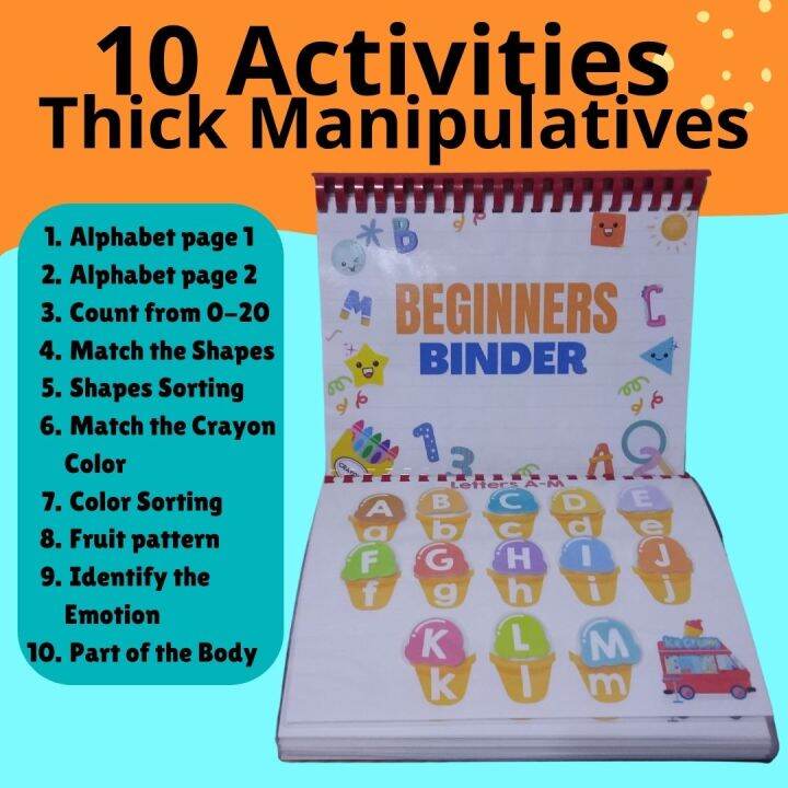 Beginners Binder Busy book Activity with Velcro Laminated Activities ...
