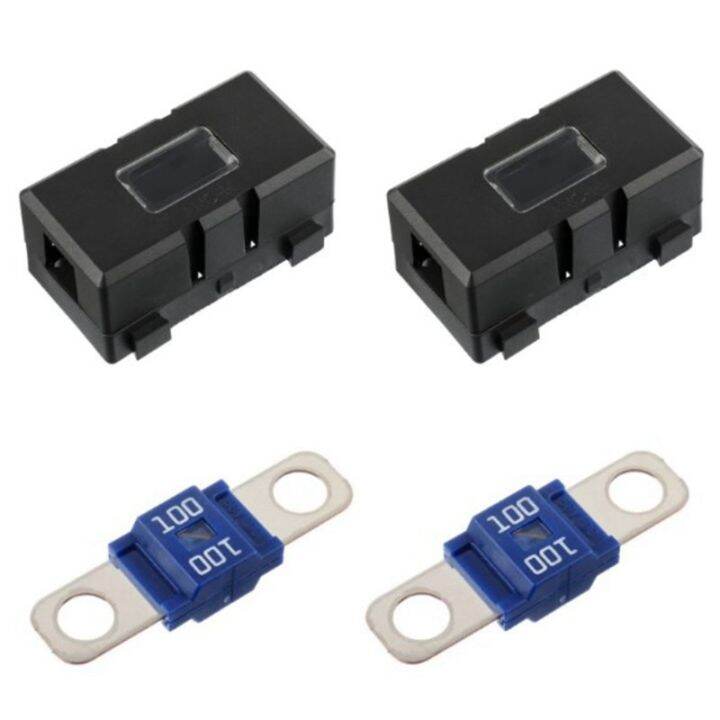 2 X ANS-H Car Fuse Holder and 2 X High Current Bolt on Midi Fuses 100A ...