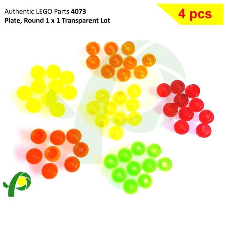 LEGO Parts 4073 Transparent Plate Round Straight Side 1x1 Sold per 4 ...