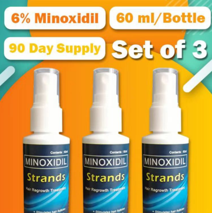 (3 bottles) Strands minoxidil 6% | Lazada PH