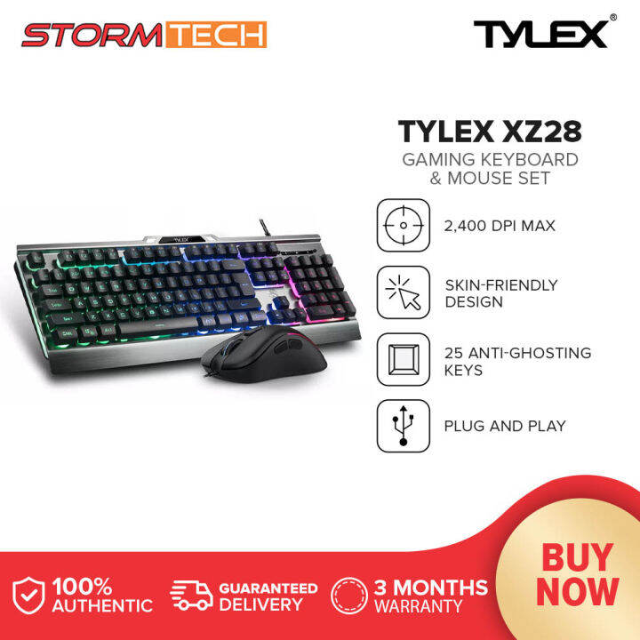 TYLEX XZ28 RGB Backlit Metal Gaming Keyboard and Mouse Set 3 Colorful ...