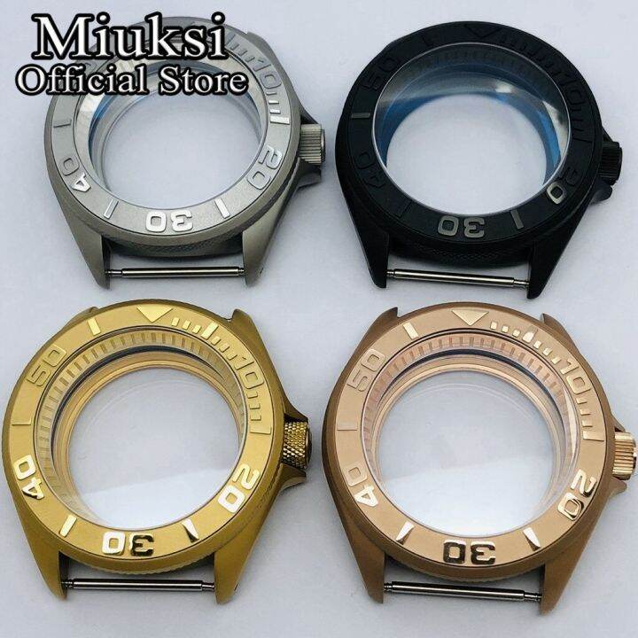 Miuksi 42mm watch case domed sapphire glass ceramic/titanium bezel 200m ...