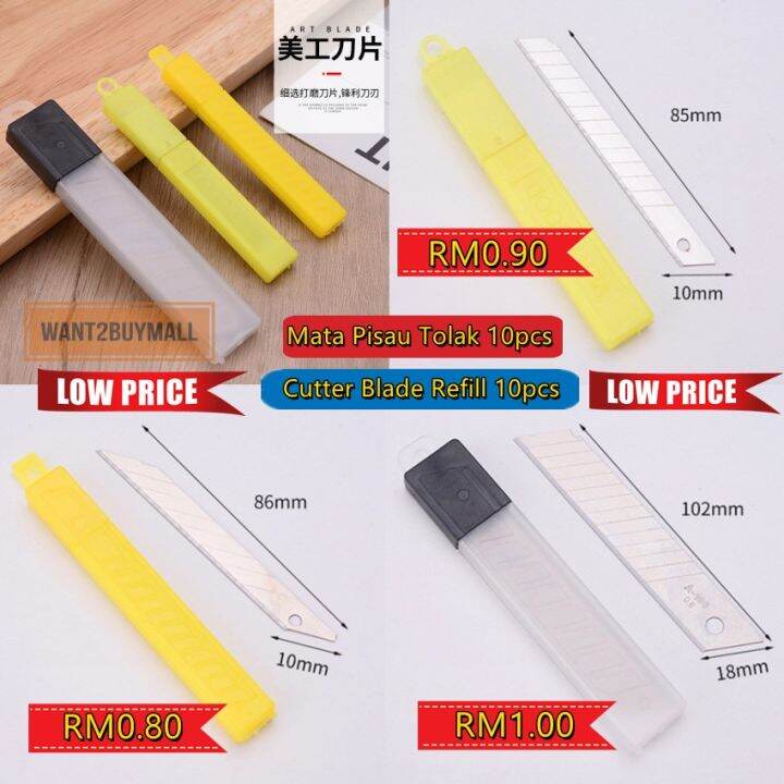 10pcs / Pack Utilities Art Knife Cutter Blade Refill Tube 9mm 18mm 30 Degree Angle Small Cutter ...
