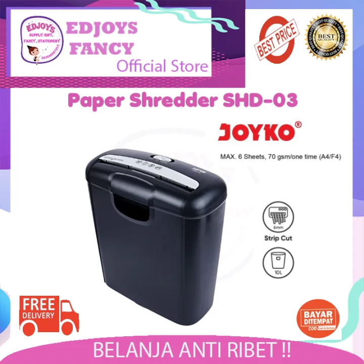 Edjoys Joyko Mesin Penghancur Kertas Strip cut mesin mesin cacah kertas Paper Shredder Joyko SHD ...