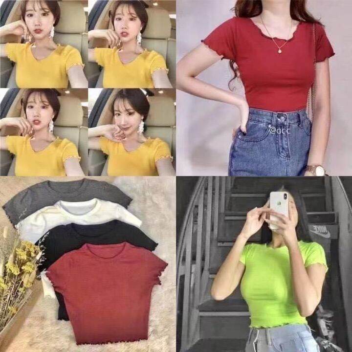 HT Knit Korean Lettuce Top Crotop | Lazada PH