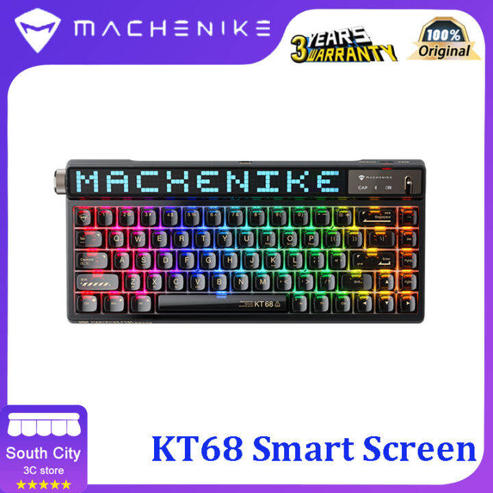 Machenike KT68 Pro Smart Screen transparent mechanical keyboard 65% ...