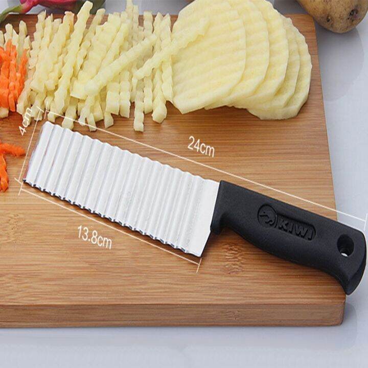 Stainless Steel Potato Chip Slicer Dough Vegetable Fruit Crinkle Wavy