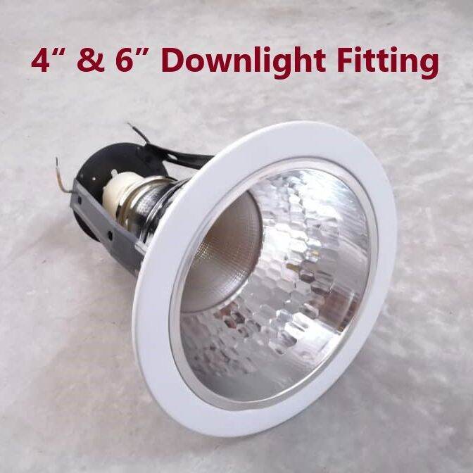 READY STOCK 4"/6" Inches PLC/PLCE Downlight Fitting Round Bracket White ...
