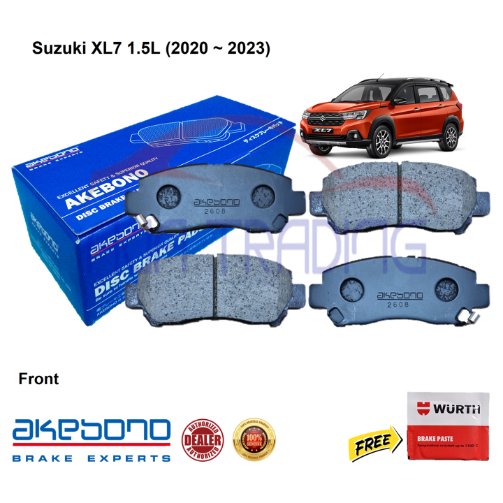 Genuine Akebono Front Brake Pads for Suzuki XL7 1.5L (2020 - 2023) w/ WURTH Brake Paste | Lazada PH