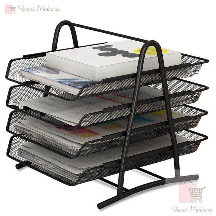 RAK KERTAS 4 SUSUN / RAK Dokumen 4 Susun / RAK TRAY BESI 4 SUSUN ...