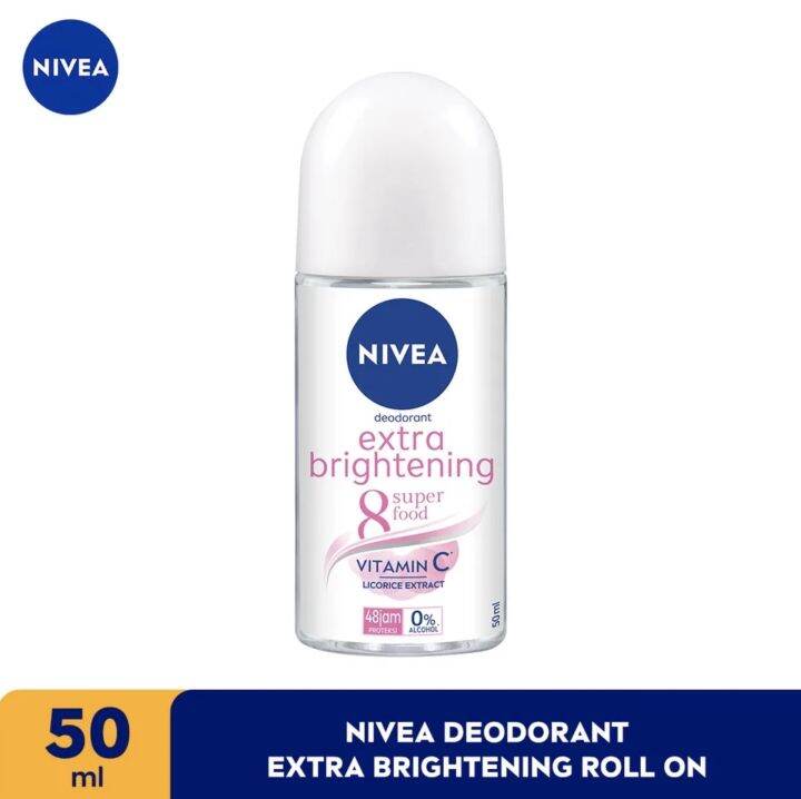 NIVEA Deodorant Extra Brightening Anti-Perspirant Roll-on 50ml | Lazada PH