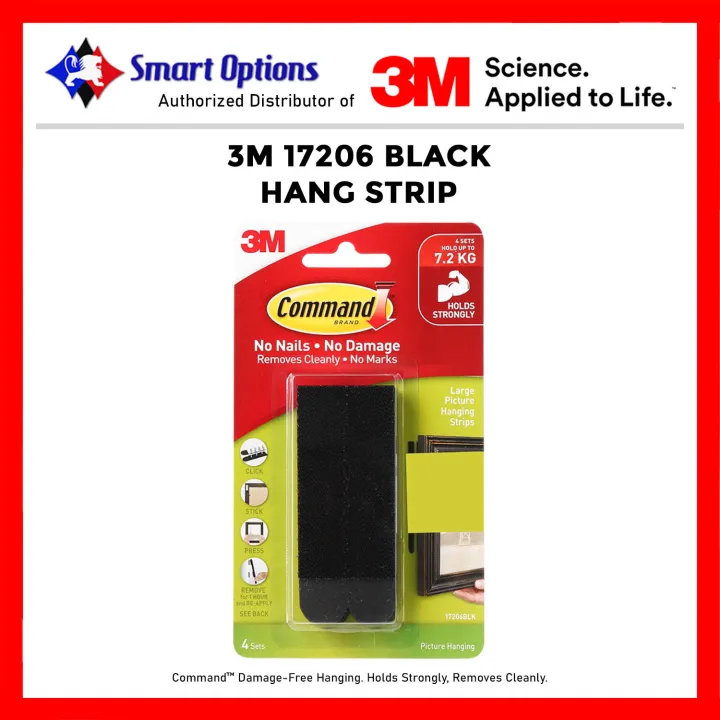 3M 17206 Hanging Strip (Black) 4sets/1pack | Lazada PH