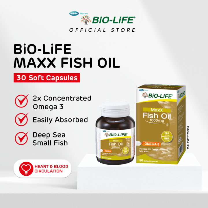 BiO-LiFE MAXX FISH OIL 1000MG (DOUBLE STRENGTH OMEGA-3 EPA & DHA) | Lazada