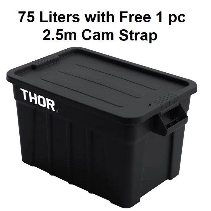 THOR 75 Liter Storage Box with Free 2.5m Cam Strap Camping and Clothes ...