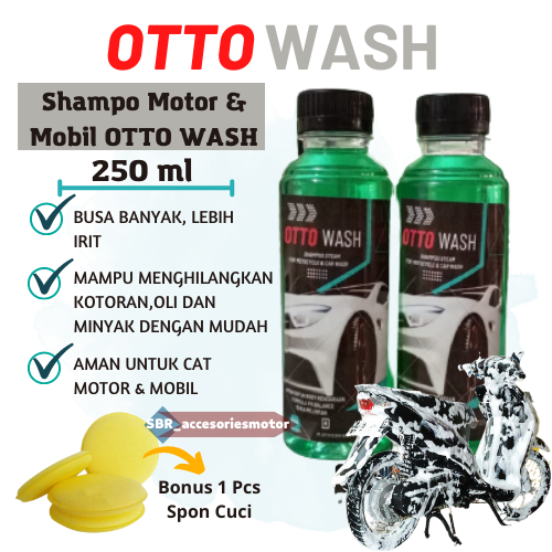 Sampo Motor/Mobil 250ml Ottowash Free Spons Shampo Penghitam Body Motor ...