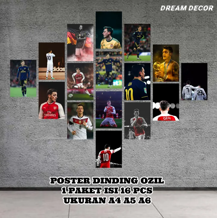 Poster Dinding Kamar Tema Mesut Ozil Ukuran A4 A5 A6 Hiasan Dinding ...