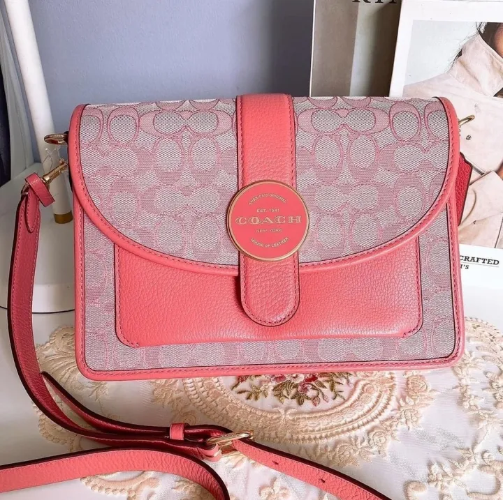 Coach Lonnie Crossbody In Signature Jacquard C8307 - Taffy | Lazada PH