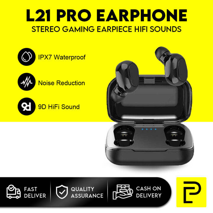 Popcorn L21 LED TWS Bluetooth 5.0 Earphones Wireless Earphone HIFI Sounds Handsfree Earbuds ...