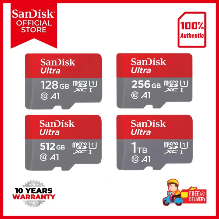 SanDisk Ultra Micro SDXC A1 Series UHS-I Class 10 up to 120MB/s 128GB 256GB 512GB 1TB SDSQUA4 ...