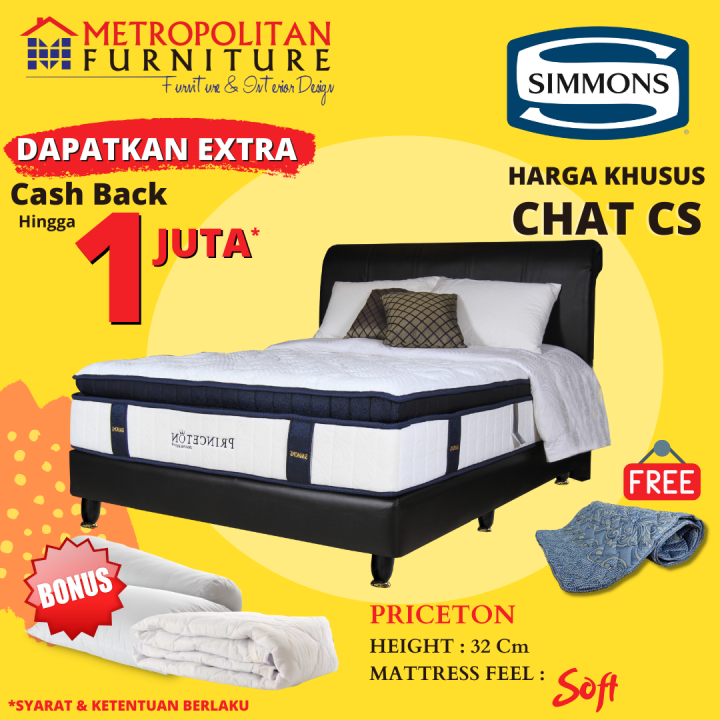 Springbed SIMMONS Princeton FULL SET Kasur / Spring bed Simmons Matras ...