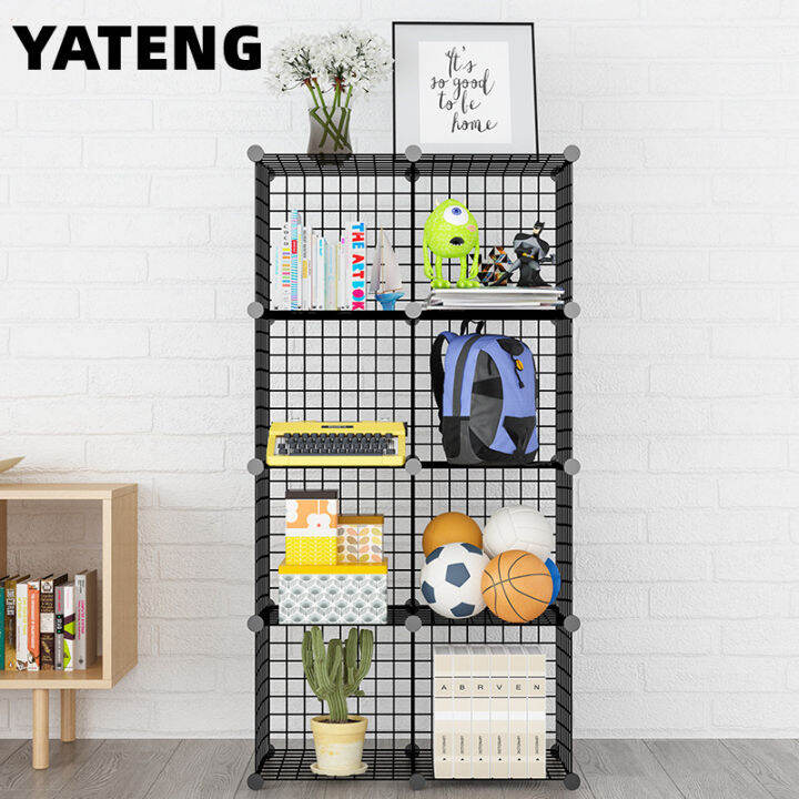 YATENG Cube Storage Organizer 10 Grid Wire Mesh Rack Storage Cabinet ...