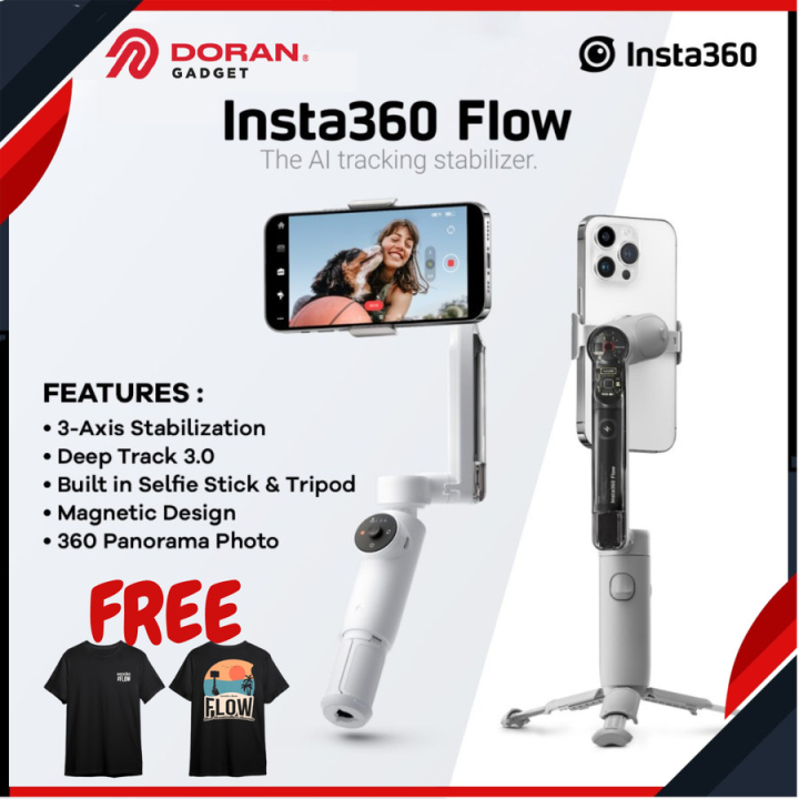 Insta360 Flow Smartphone AI Auto Tracking Gimbal Stabilizer Insta 360 - Garansi Resmi | Lazada ...