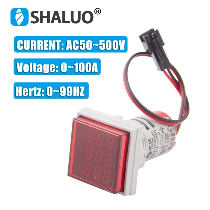 Mini LED Digital Indicator Meter Voltage Current Frequency Meter AC ...