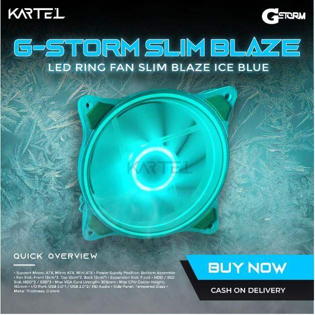 G STORM BLAZE SLIM ICE BLUE 120mm PC CPU Computer Case Cooling Fan ...