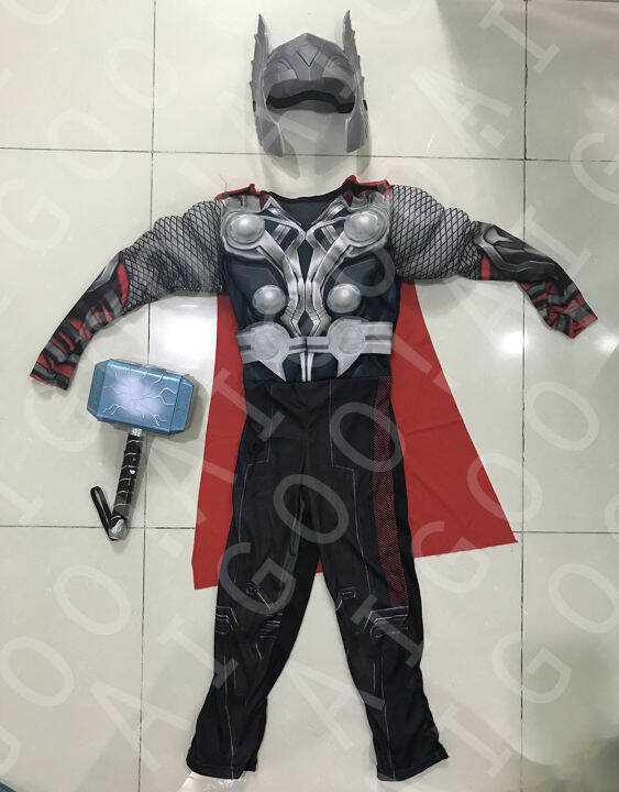 Marvel Avengers Thor Costume for Kids with Hammer Cosplay Halloween ...