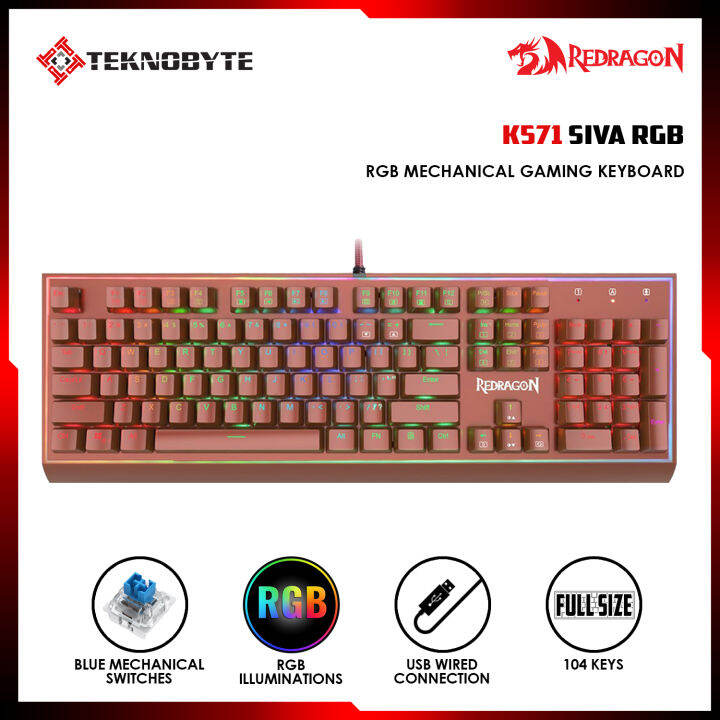 Redragon K571 SIVA RGB BLUE switch Mechanical Gaming Keyboard | Lazada PH