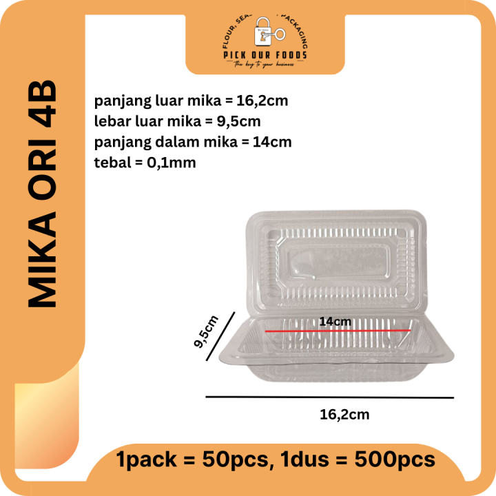 Mika Kue 4B | Mika Snack Bening Ukuran 4 B | Box Mika Risol | Box Snack ...