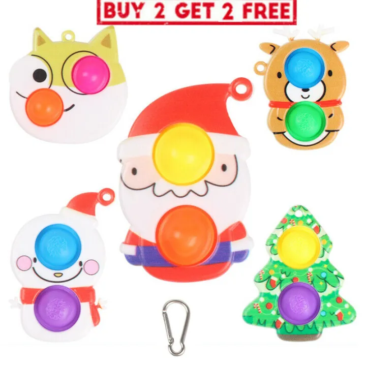 5Pcs Popit Christmas Mini Bubbles Sensory Simple Dimple Fidget ของเล่น ...