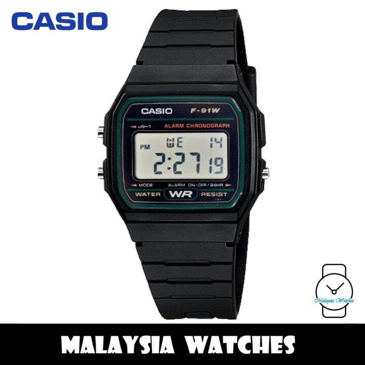 (100% Original) Casio F-91W-3DG VINTAGE SERIES Digital Black Resin Men's Watch F91W F91W-3DG F ...