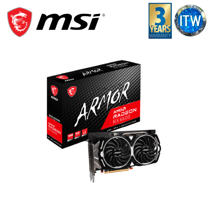 MSI Radeon™ RX 6600 ARMOR 8GB GDDR6 Graphic Card | Lazada PH