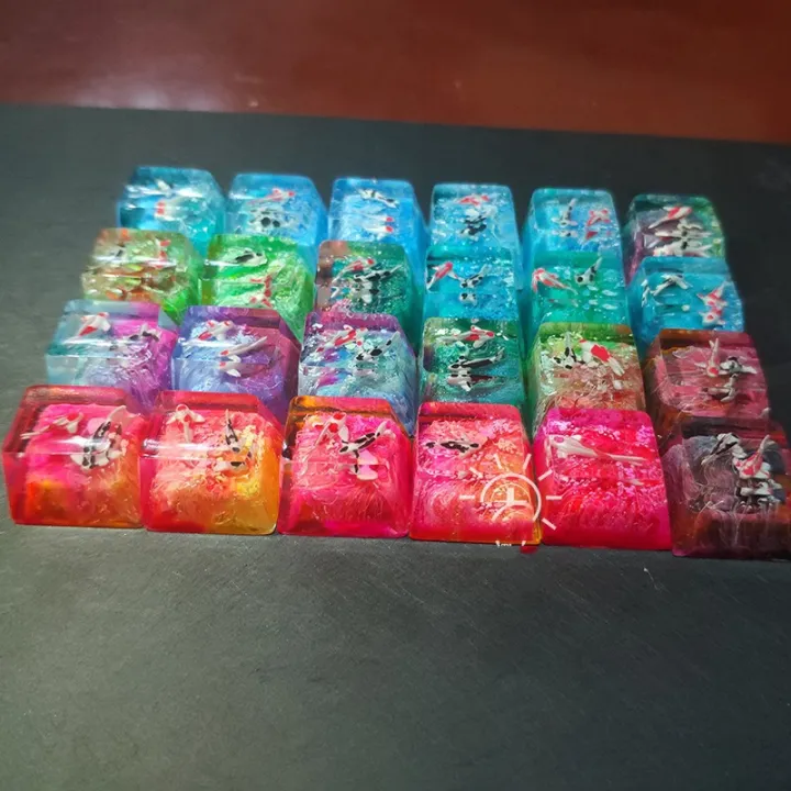 New Backlit Key Cap For Cherry MX Mechanical Koi Fish Resin Artisan ...