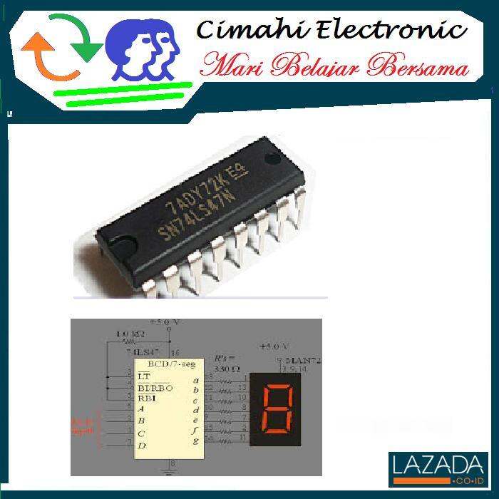 IC TTL 7447 74LS47 DECODER BCD TO SEVEN SEGMENT | Lazada Indonesia