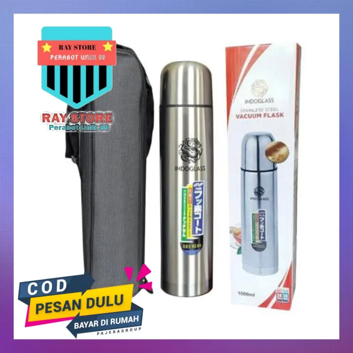 Termos Stainless 1000 ml / Termos 1 liter free pouch | Lazada Indonesia
