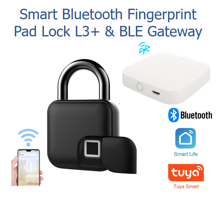 Smart Bluetooth Fingerprint Weatherproof Pad Lock L3+ Tuya - Smartlife ...