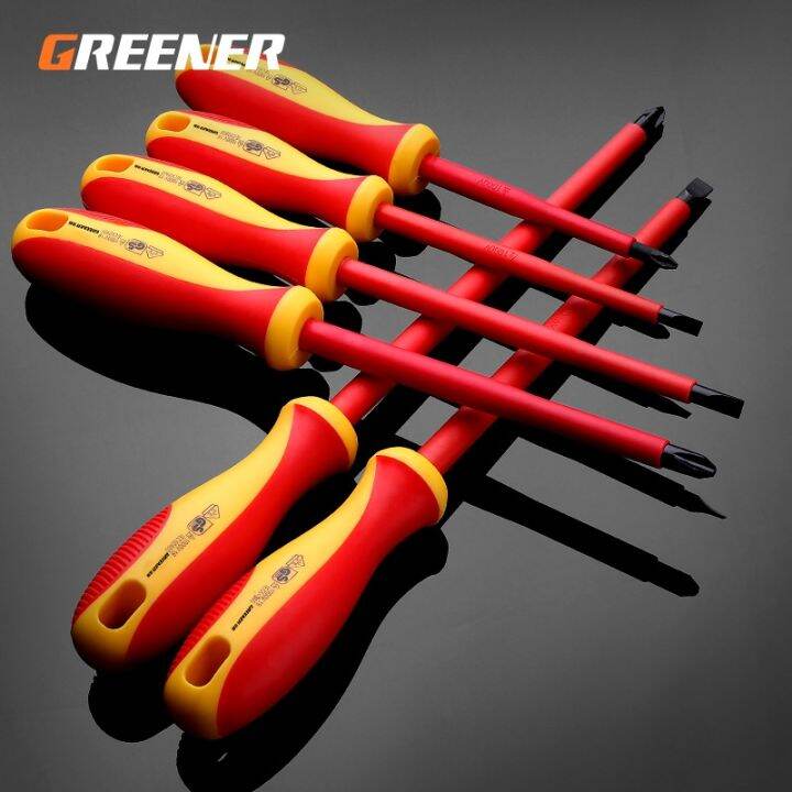 【CW】 GREENER VDE Insulated Electrician Screwdriver 1000V S2 Magnetic ...