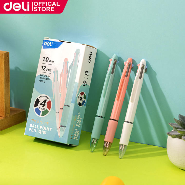 Deli 1.0mm Ballpoint Four Colors In 1 Ballpoint Pen 1Pcs Writing ...