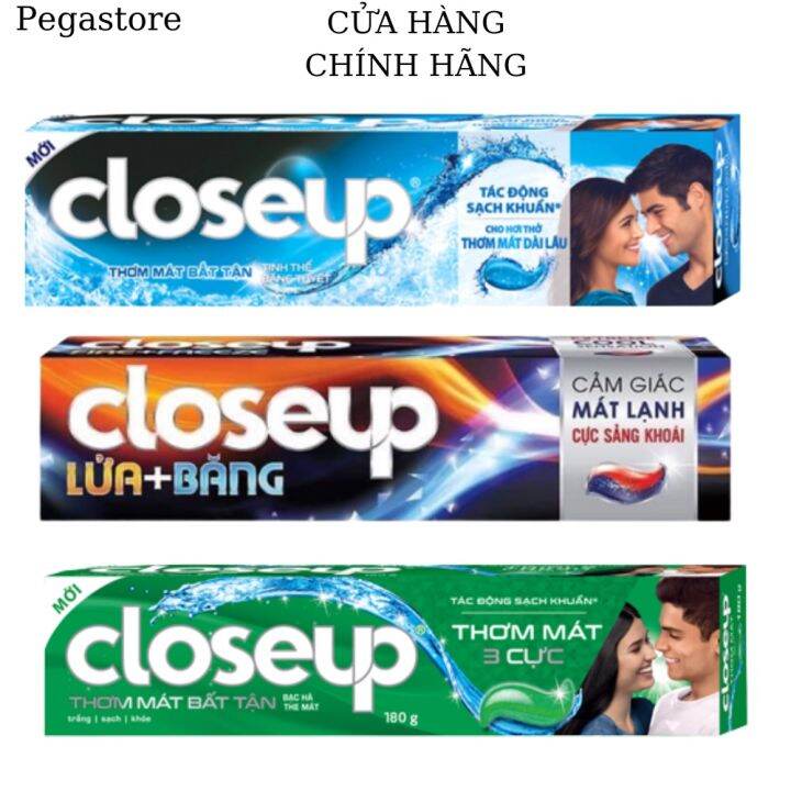 Kem đánh răng CLOSEUP 180g trắng răng thơm miệng 3 loại tinh thể băng ...
