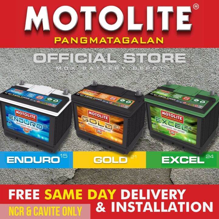 Motolite Maintenance Free Car Battery Official (All Brands & Sizes) NCR & Cavite Only | Lazada PH